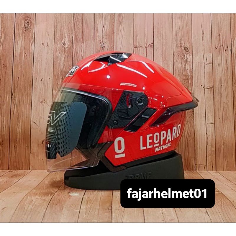 MERAH Half Face Helmet RSV SV300 Solid Red/Glossy Red Handsome Package ...