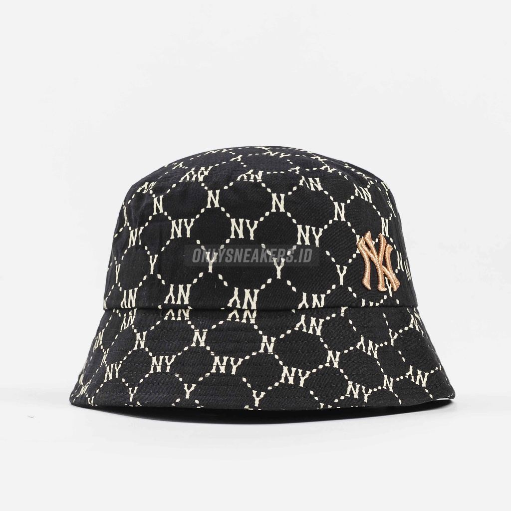 Mlb DIAMOND MONOGRAM BUCKET HAT NY YANKEES BLACK (100% AUTHENTIC ...
