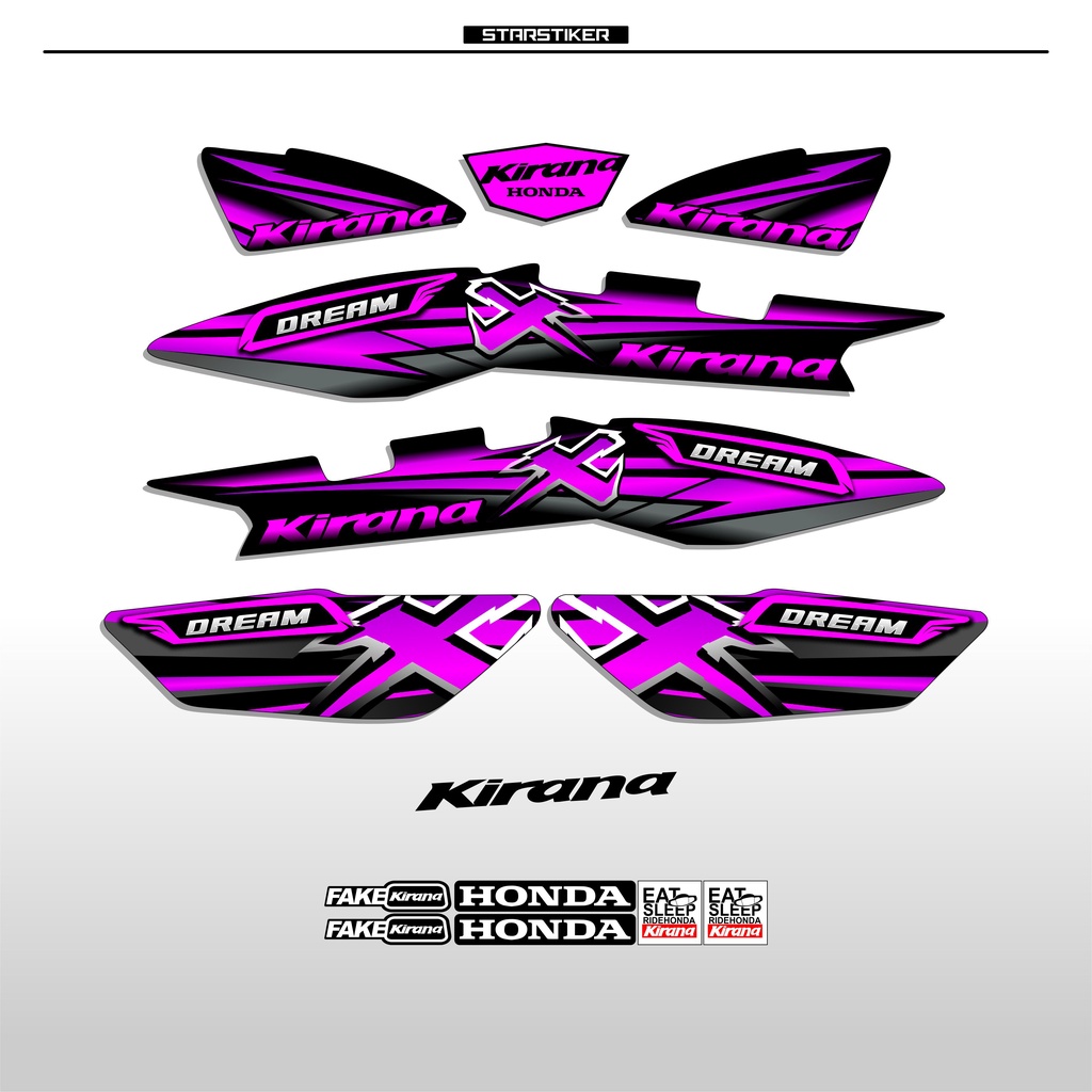 HITAM Kd10/kirana STRIPING/Black Base/STRIPING/HONDA KIRANA STICKER ...