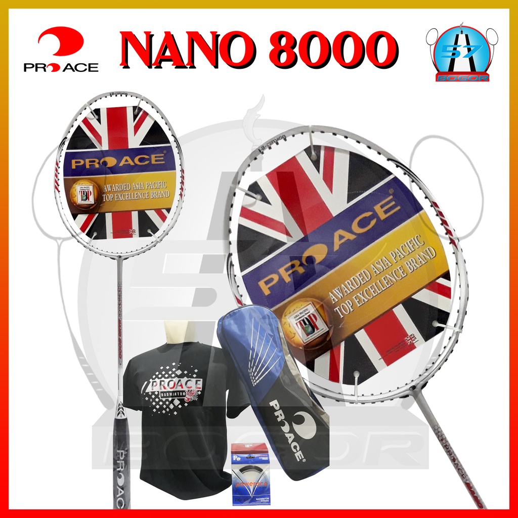 Original Pro Ace Nano 8000 Badminton Racket, Complete Bonus | Shopee ...