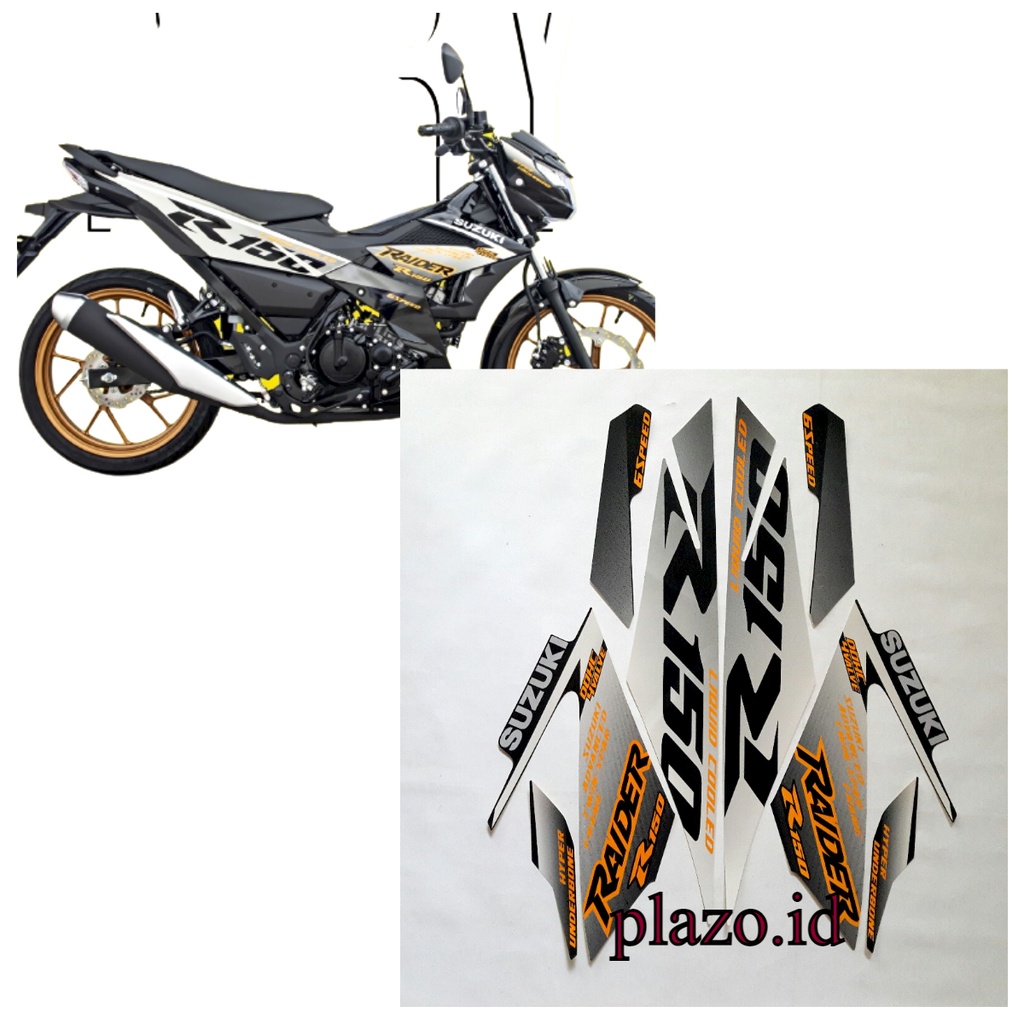 PUTIH HITAM Suzuki raider r150 2023 Motorcycle Trim striping sticker ...