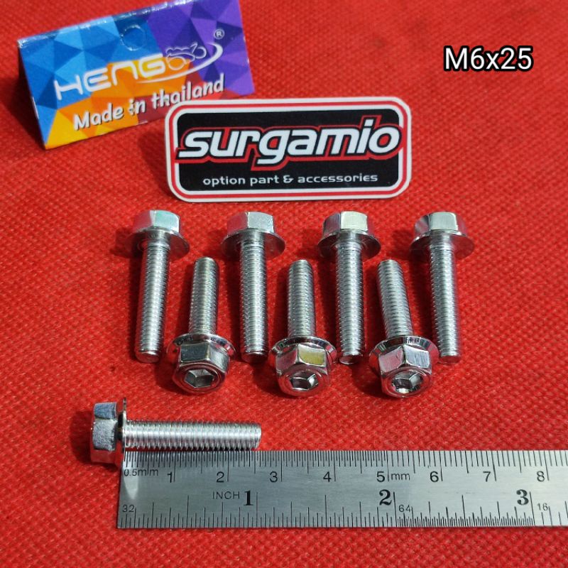2 key stainless steel probolt bolts 6x25 L5 key 10 thread bolts 2.5cm long | Shopee Malaysia