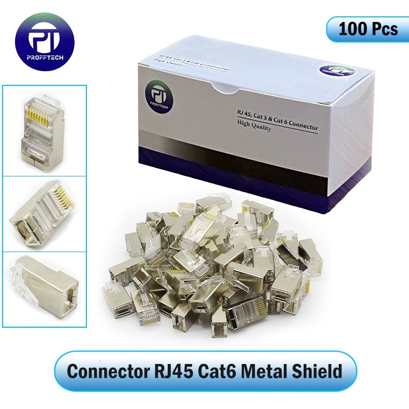 Rj 45 UTP connector cat 6e Fail-Proof, Iron rj45 jack (Shield) | Shopee ...