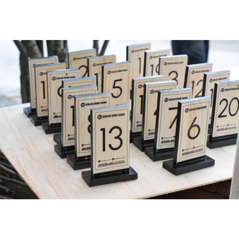 KAYU Premium Quality Dutch Teak Wood custom Table Number 7.5cm x 13cm ...