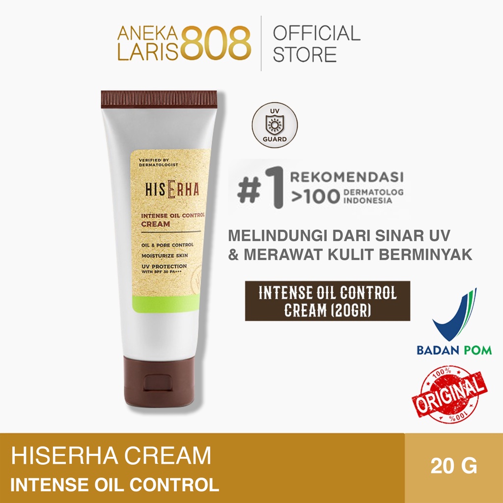 Hiserha Intense Oil Control Cream SPF 30/PA +++ 20gr - Face Cream Skin ...