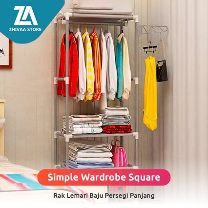 Modern Wardrobe Square Hanger Stand Simple Portable Clothes Rack ...