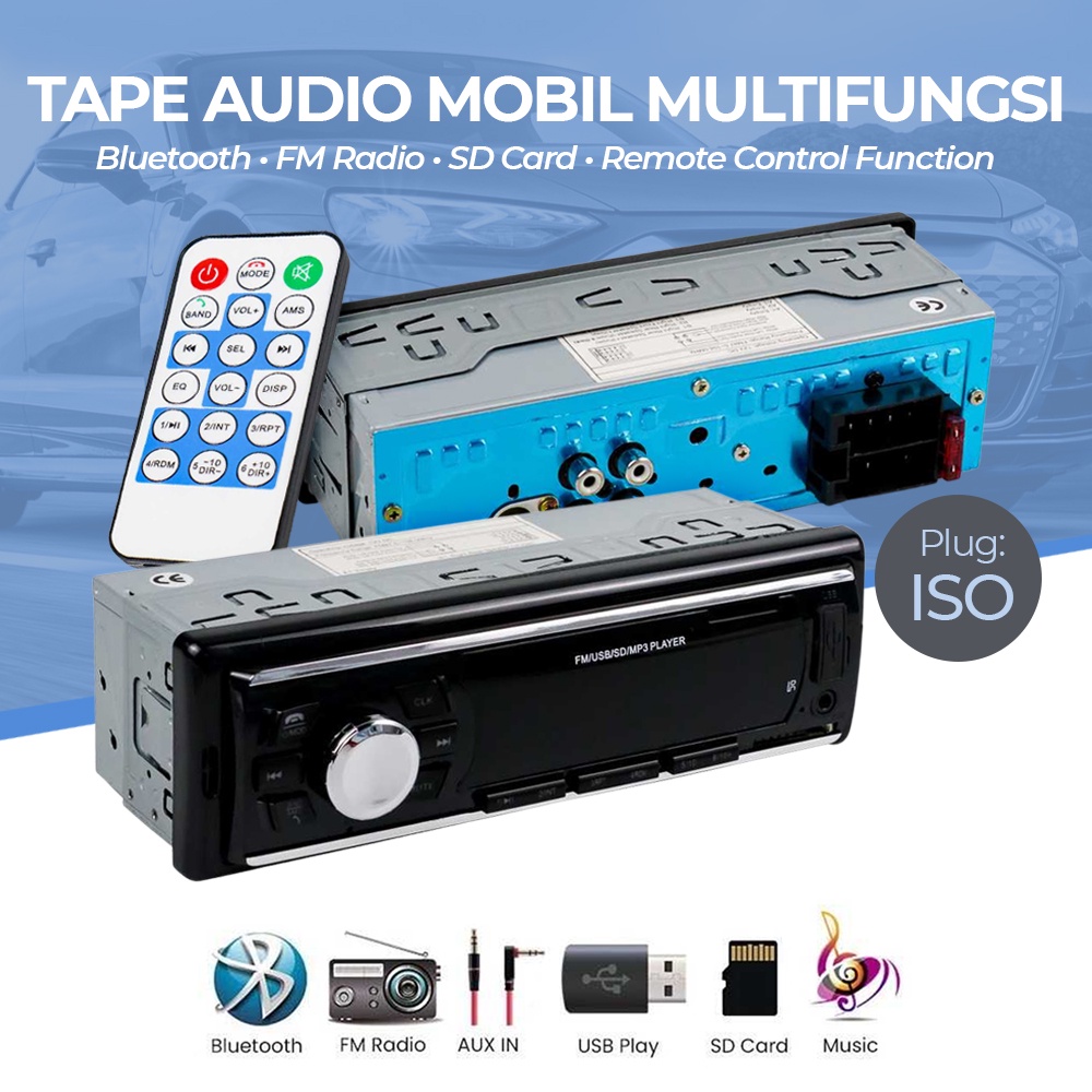Car Tape Bluetooth MP3 Player Head Unit Single Din Bluetooth Wireless ...