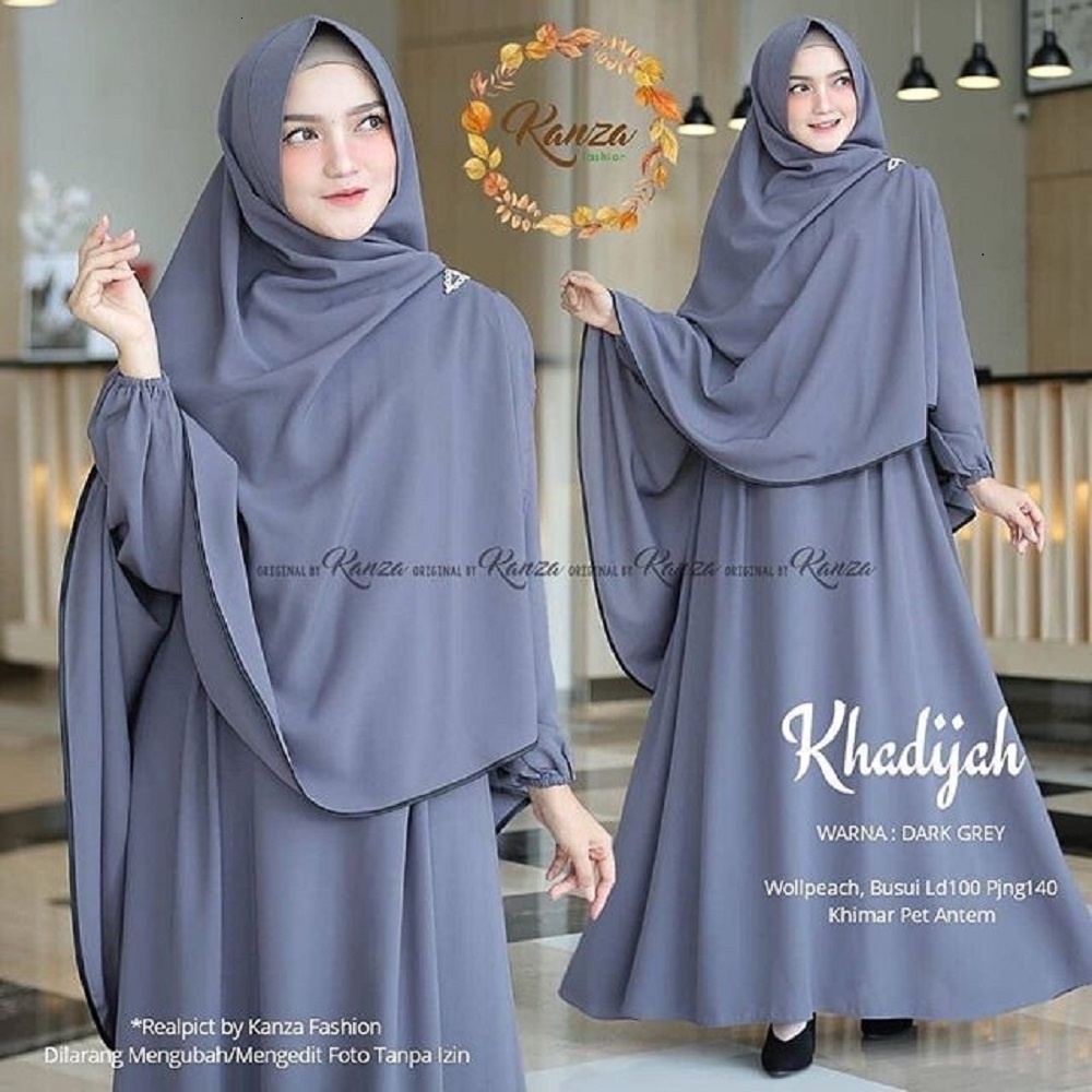 Khadijah syari HIjab Set Free Veil / Latest Syar'i Gamis 2025 Khimar ...