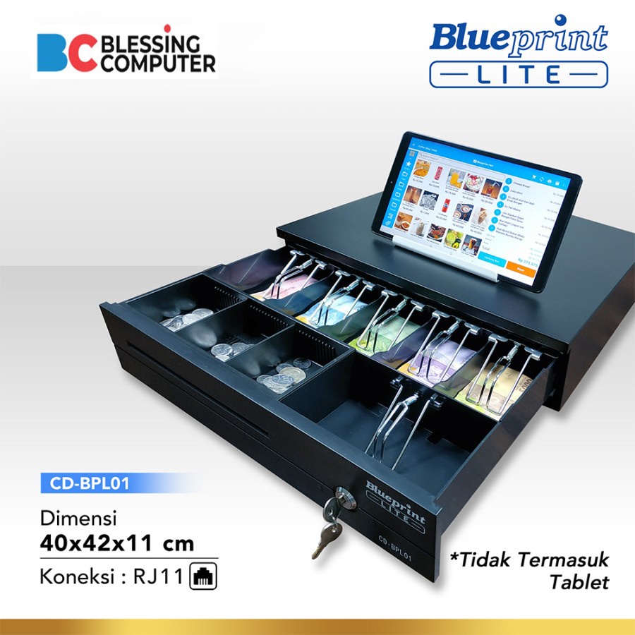 Cash DRAWER BLUEPRINT CD-BPL01 (40x42x11Cm) / BLUEPRINT cashdrawer ...