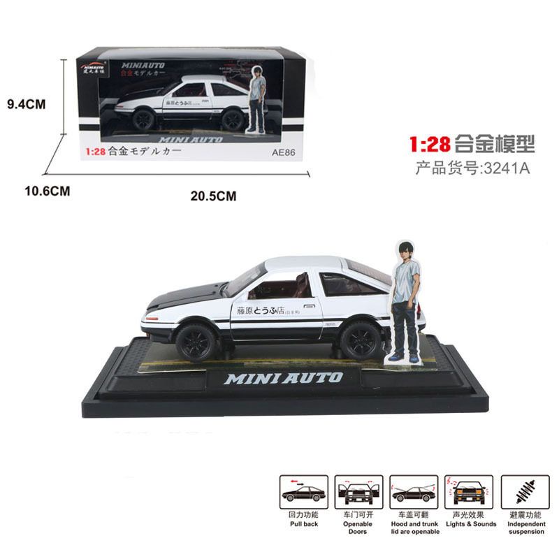 Toy Die Cast Mini Auto Initial D Trueno AE86 Light & Sound | Shopee ...