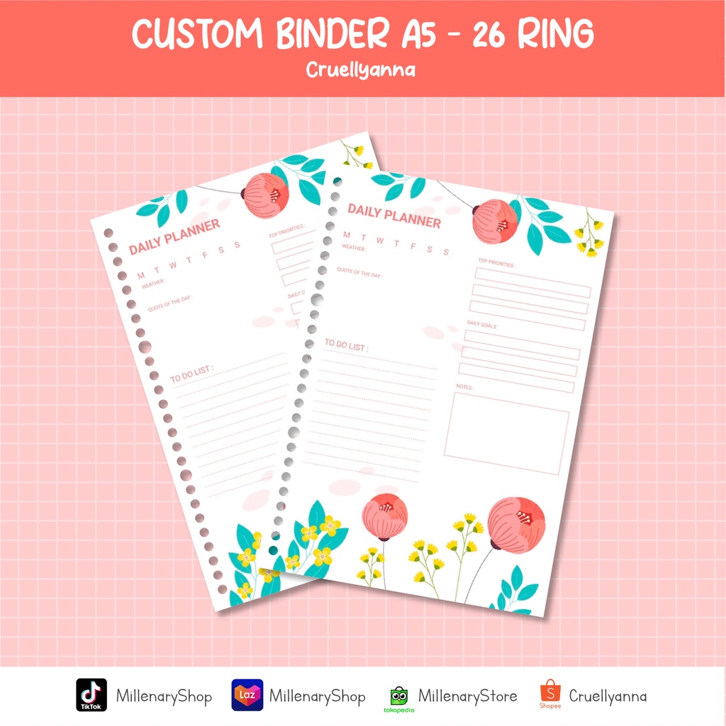 Custom A5 binder - 26 rings 25 sheets | Shopee Malaysia