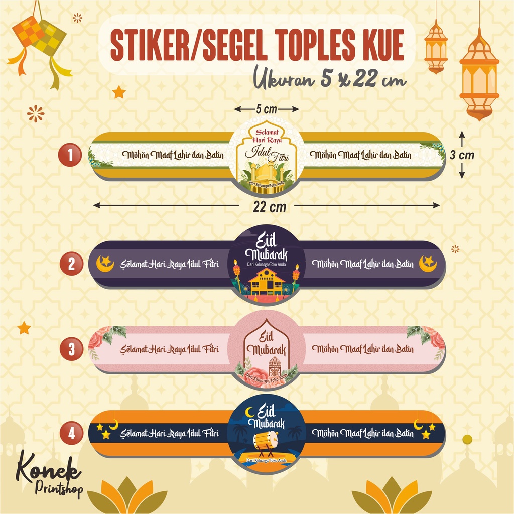 Can Request Eid Sticker Design Clock Model Sticker Jar Sticker Eid Cake ...