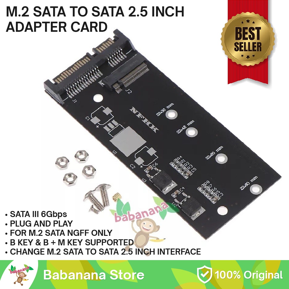 SATA to M.2 SATA NGFF B + M KEY CONVERTER ADAPTER SSD HDD HARDISK PC ...