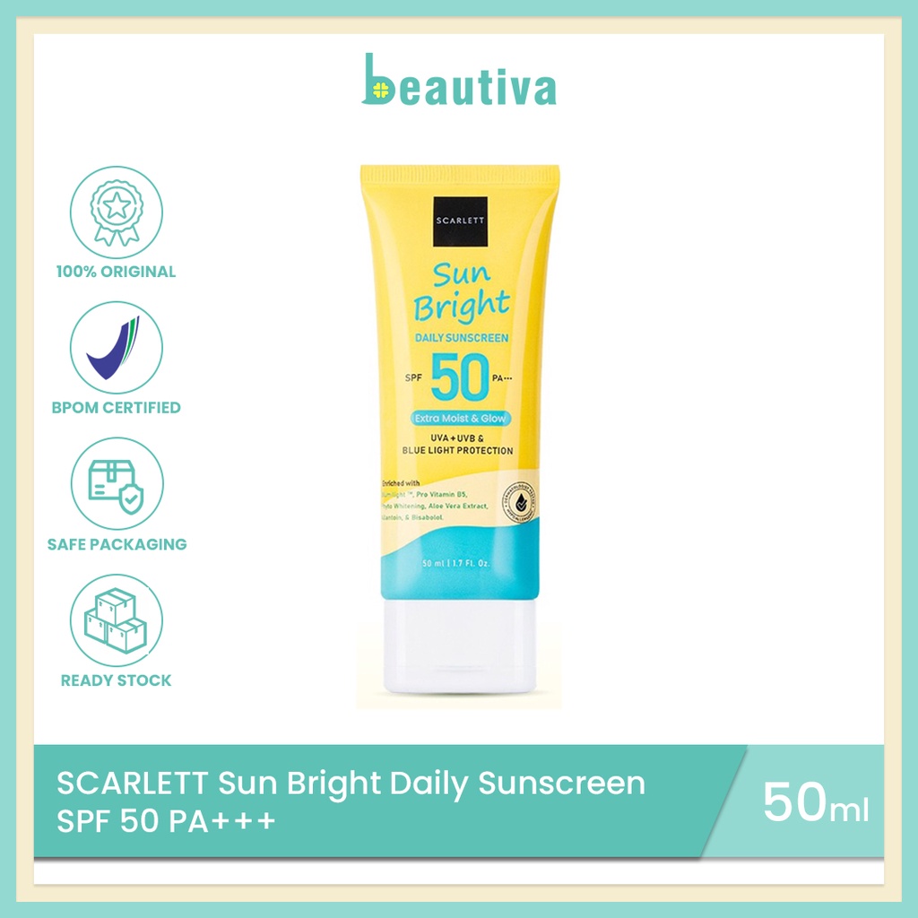 Scarlett Whitening Sunscreen Sun Bright Daily SPF 50 PA+++ | Shopee Malaysia