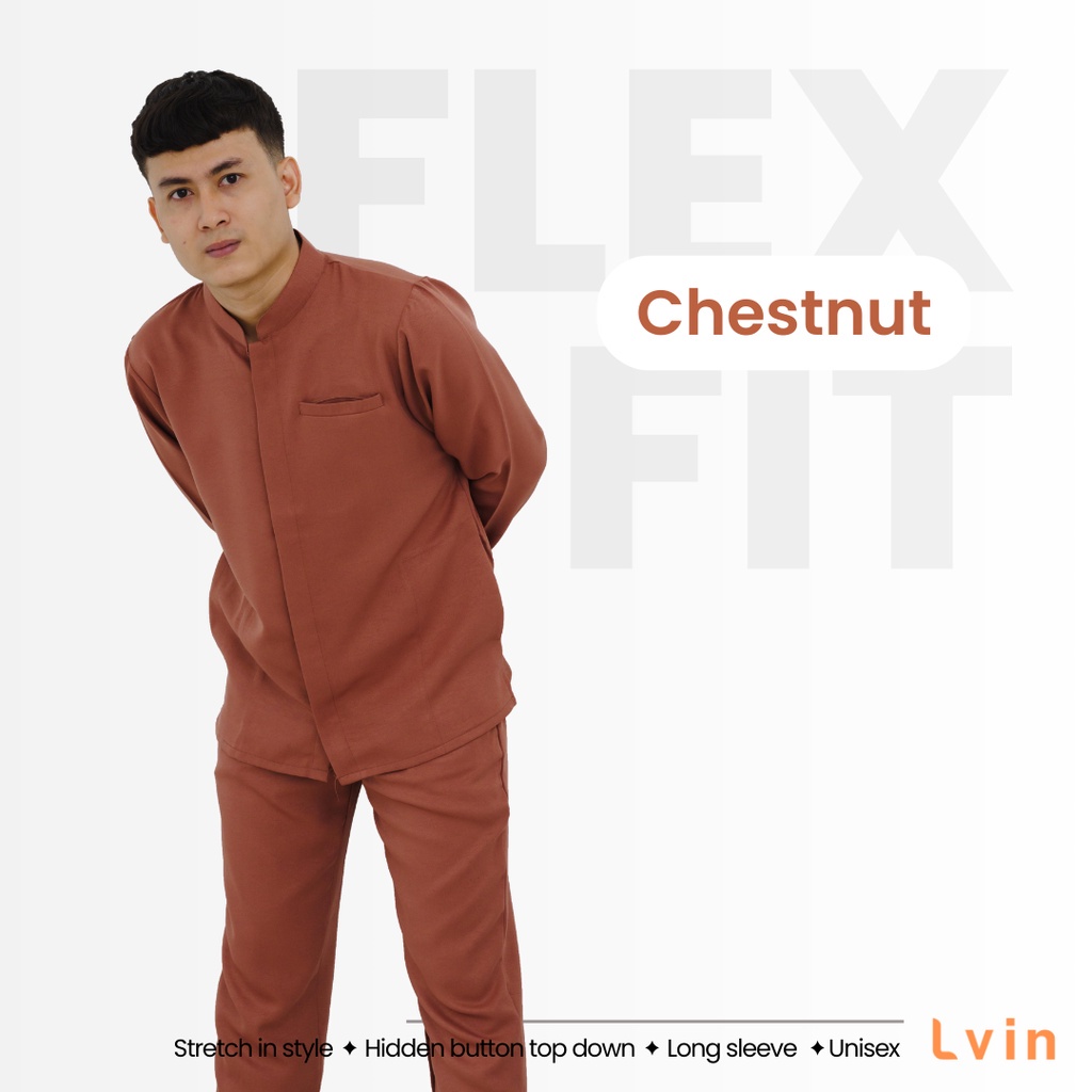 Lvin] Flex Fit - Baju SCRUB MEDICAL SCRUB SUIT DOCTOR'S SCRUB FOR MAN ...
