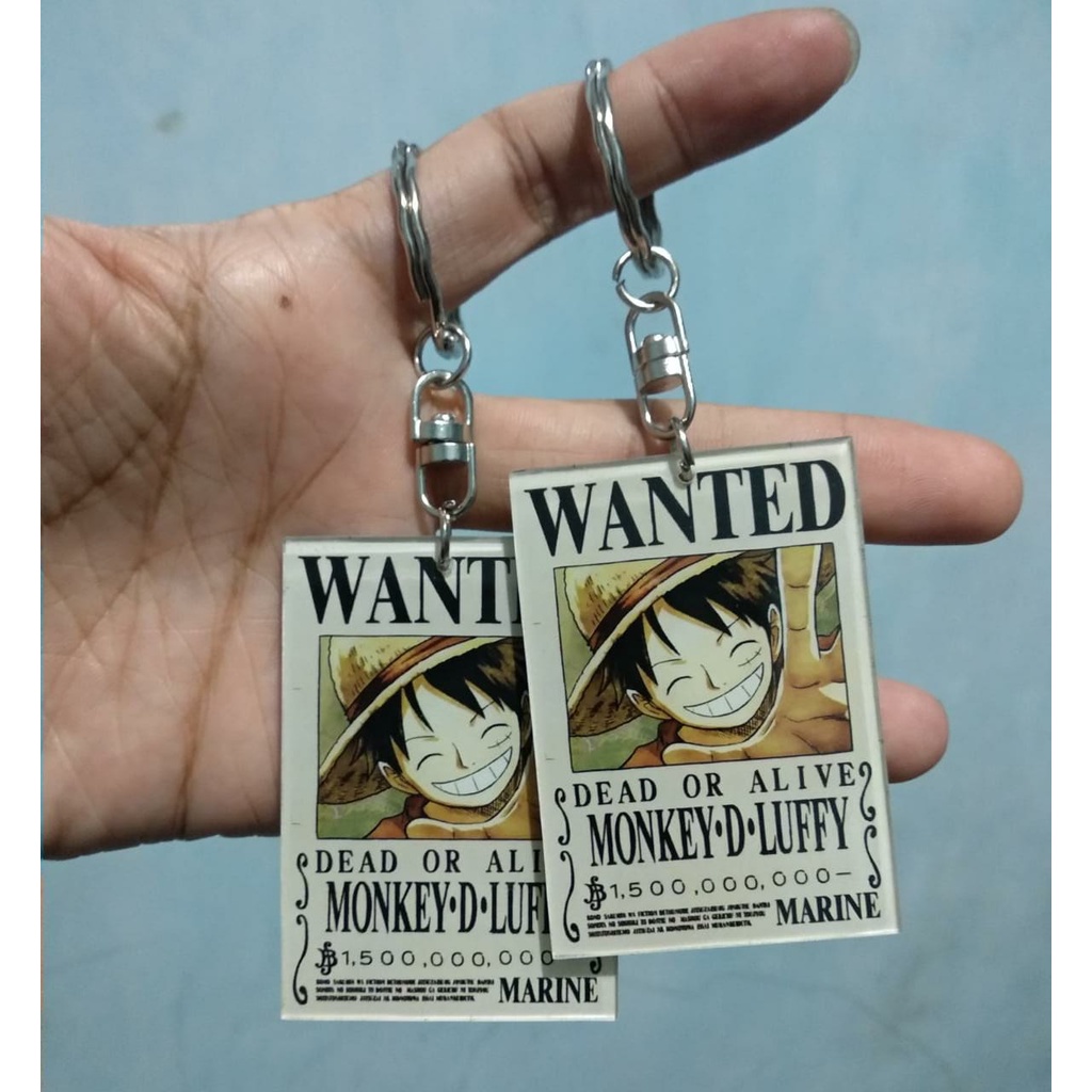 GANTUNGAN Buronan one piece poster key chain l one piece wanded poster ...