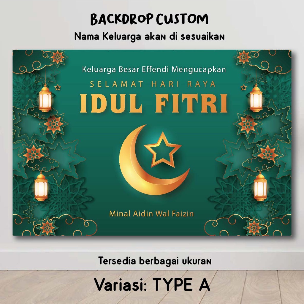 HIASAN DINDING Backdrop EID UL FITRI GREETINGS MIL AIDIN WAL CUSTOM ...