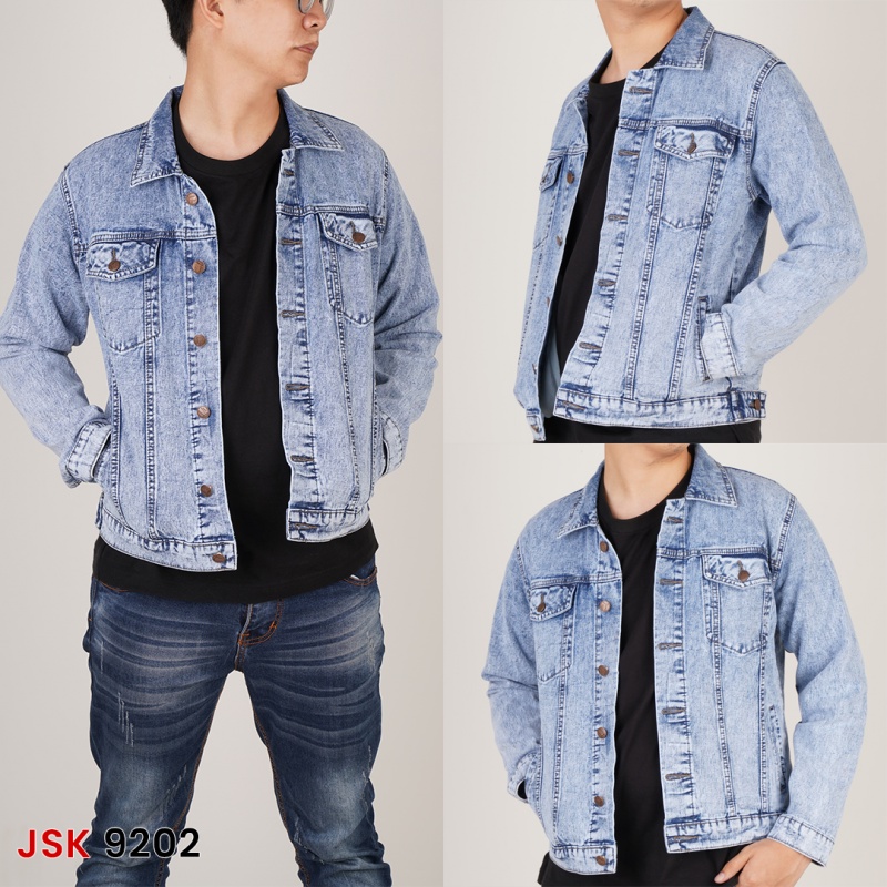 3 colors - denim jeans jacket for men / unisex / men and women couple ...