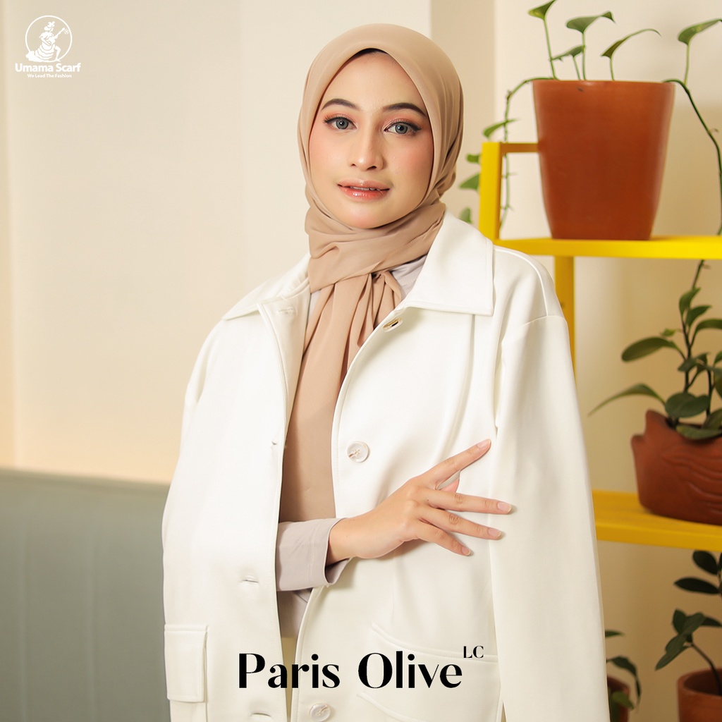 [Import] Scarf - Hijab Polos Hijab Square Hijab Daily Paris Olive Laser Cut | Shopee Malaysia