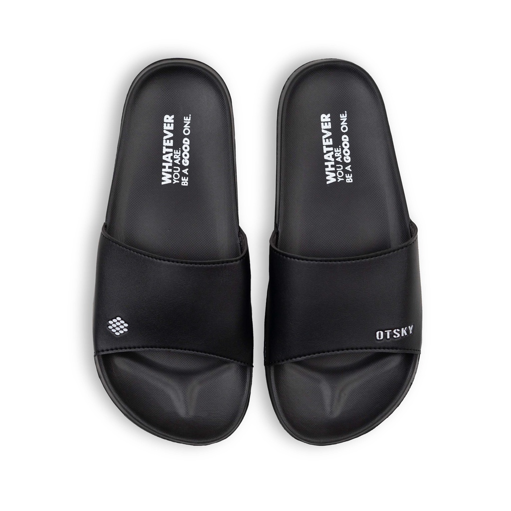 Otsky Men's Simple Whatever Black Font Logo Slip On Sandals | Shopee ...