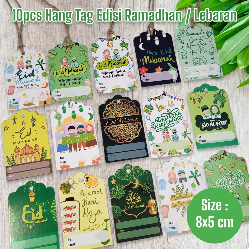 (10 Pcs) Hang Tag Eid Al-Fitr Edition Eid al-Adha Happy Eid Mubarak ...
