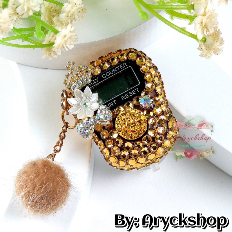 Gold POM2 Best Selling!!! Swarovski Diamond bling Blink Digital Tasbih ...