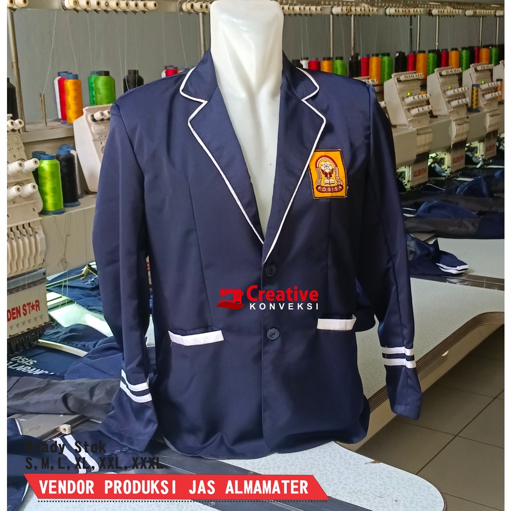 (Can Add Embroidery) Alma Mater jas OSIS SMP SMA SMA FULL jas navy lis ...