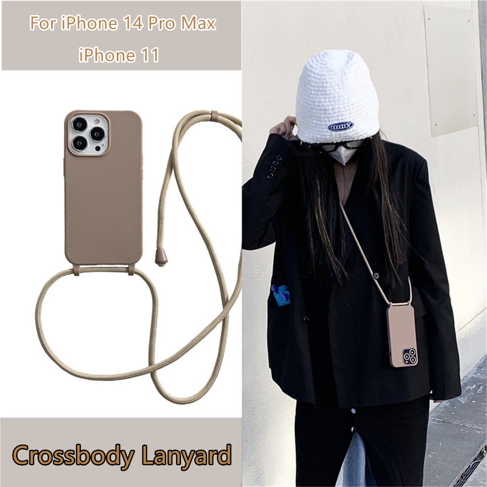 For iPhone 16 15 pro max Luxury Liquid Silicone Necklace Case With ...