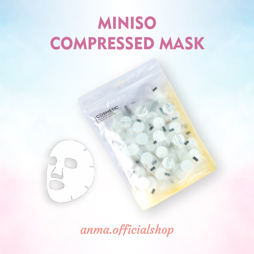 HIJAU Miniso Facial Mask Compressed Mask Paper Facial Mask Paper Mask ...