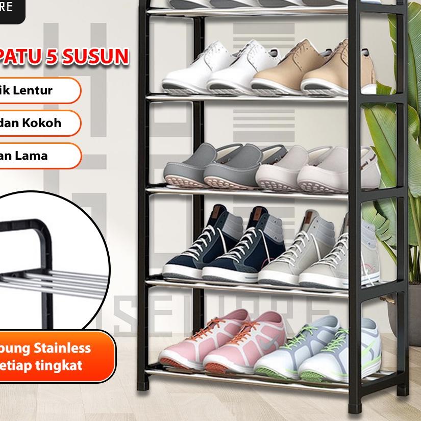 Hugo Multi-Purpose 4 and 5 Layer Shoe Rack, Portable Shoe Rack for ...