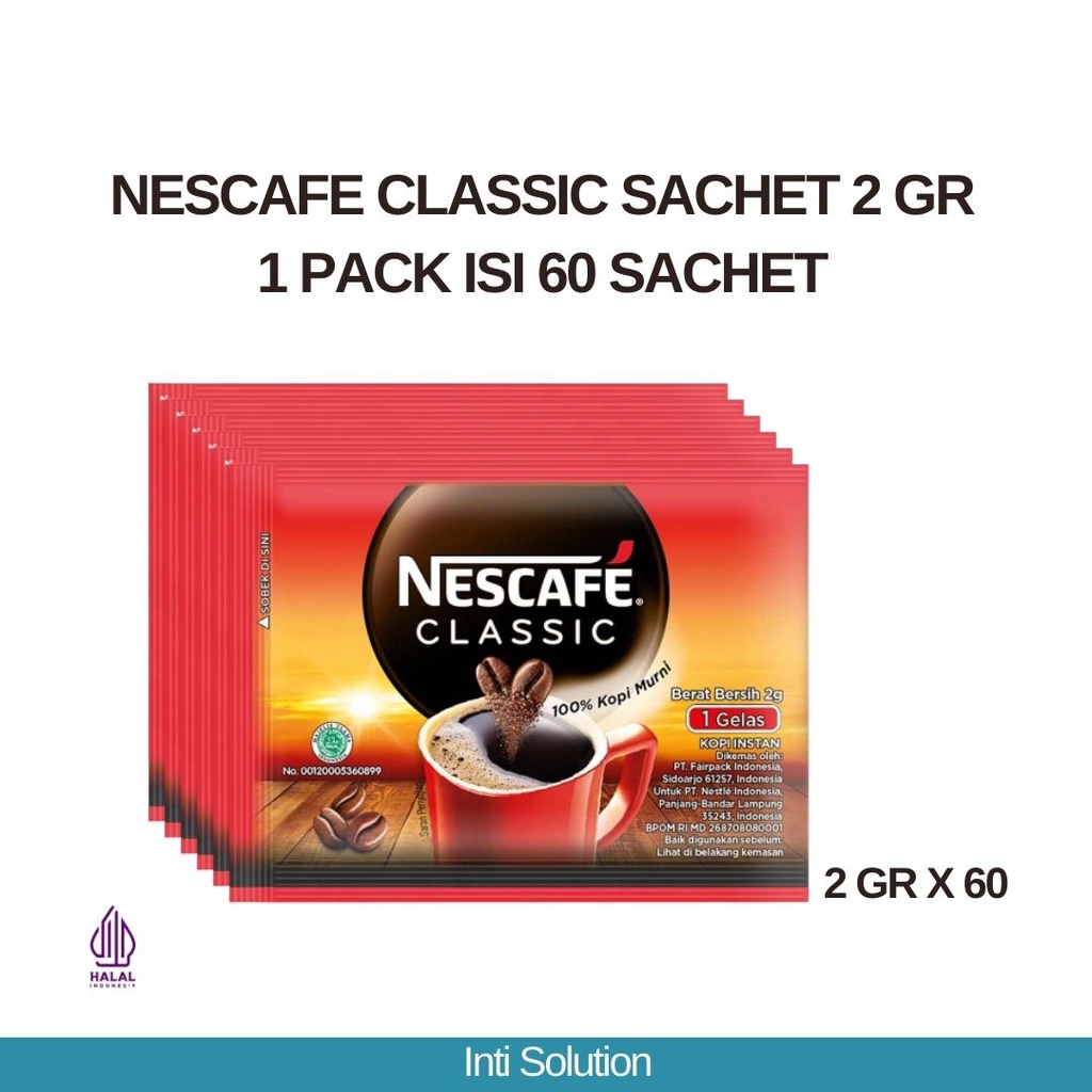 Nescafe Classic Sachet 2 gr - 1 pack contains 60 pcs | Shopee Malaysia