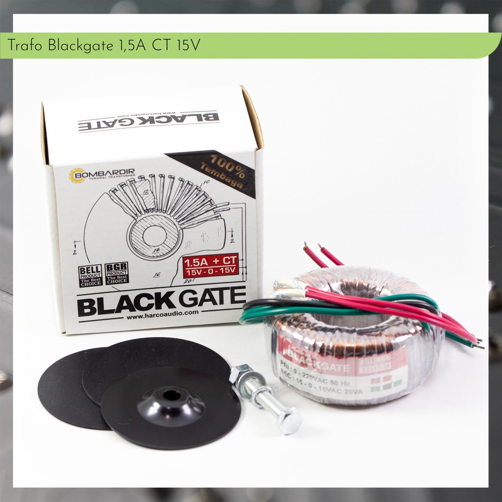 BLACKGATE Donut Toroidal Transformer 1,5A 1.5 Ampere CT 15V 15 Volt BGR ...