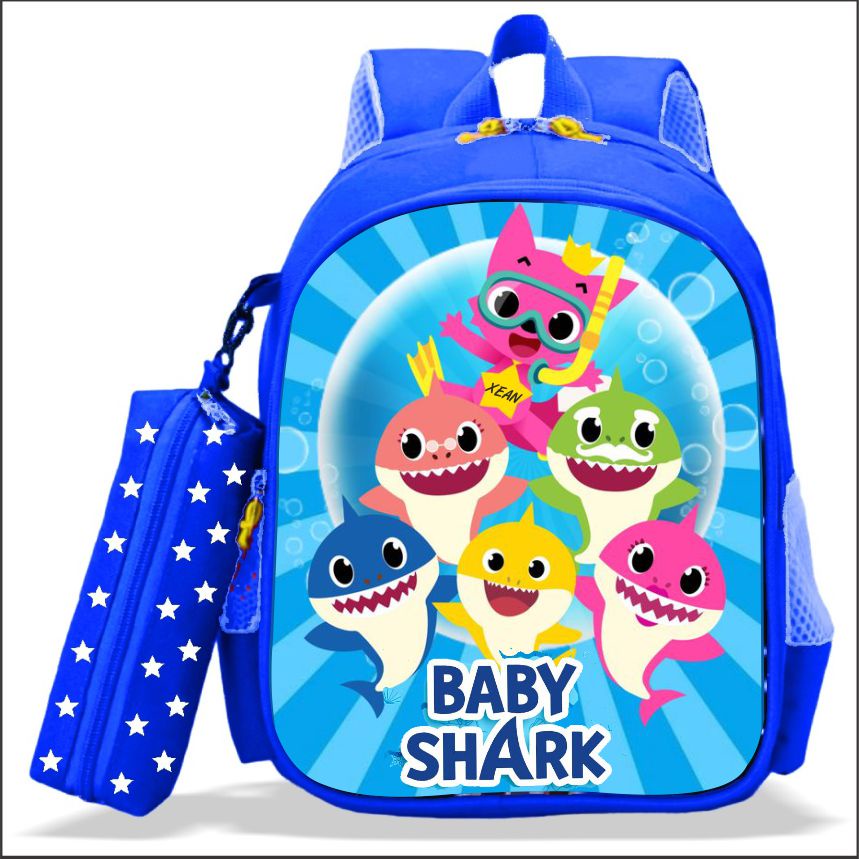 Premium QUALITY BABY SHARK Character Children's School Backpack BONUS ...