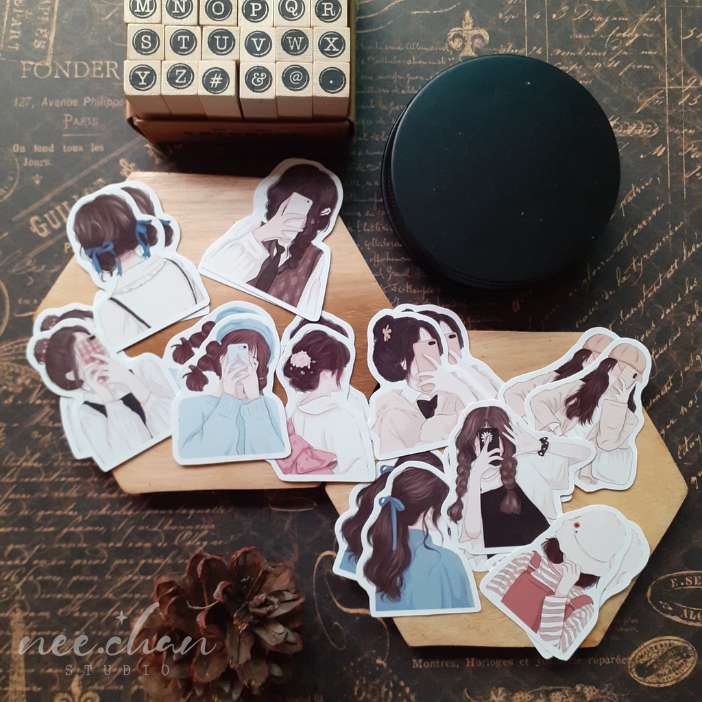 Girl Sticker Journaling / Aesthetic Journal Sticker / Deco / Die Cut ...