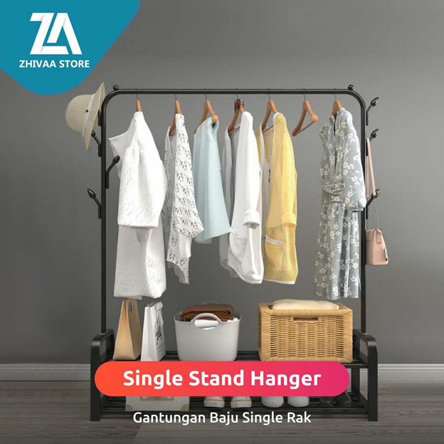 GANTUNGAN Stand Hanger / Single Standing Clothes Hanger / Double ...