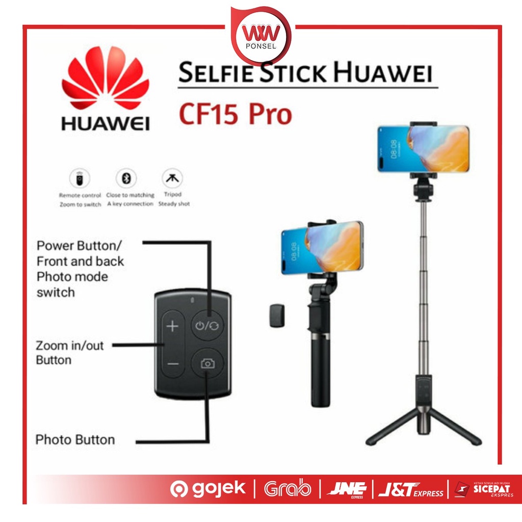 Huawei CF15 PRO Portable Remote Bluetooth Selfie Stick Tripod Selfie Stick | Shopee Malaysia
