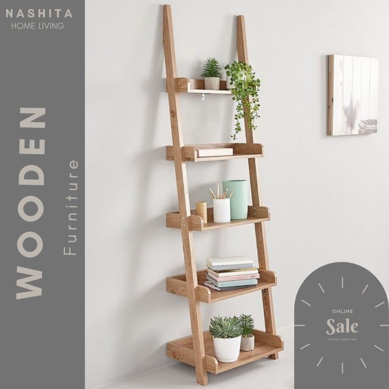 Mahisi LS-170N Ladder Shelf Ladder Shelf Books Shelf Decorative Shelf ...