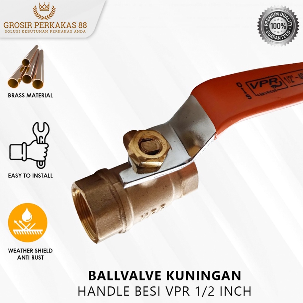 Stop Kran Vpr Brass Ball Valve Pvc Paralon Pipe | Shopee Malaysia