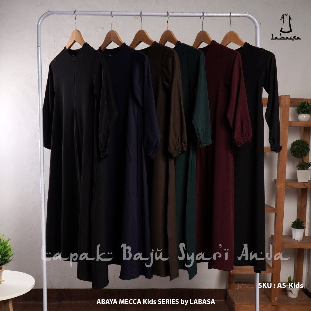 HITAM Abaya Gamis for Girls, Plain Black Mecca Series and Various ...