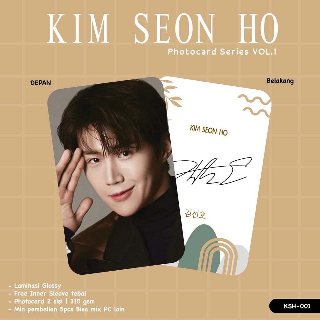 Photocard SERIES VOL.1 KIM SEON HO Signature Korean IDOL GLOSSY PREMIUM ...