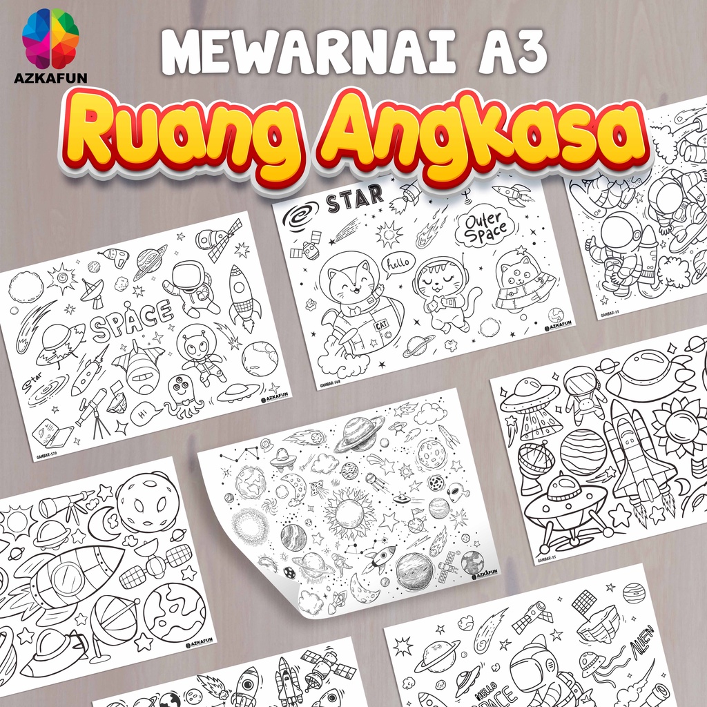 A3 space Coloring Paper - astronour space Coloring Paper | Shopee Malaysia