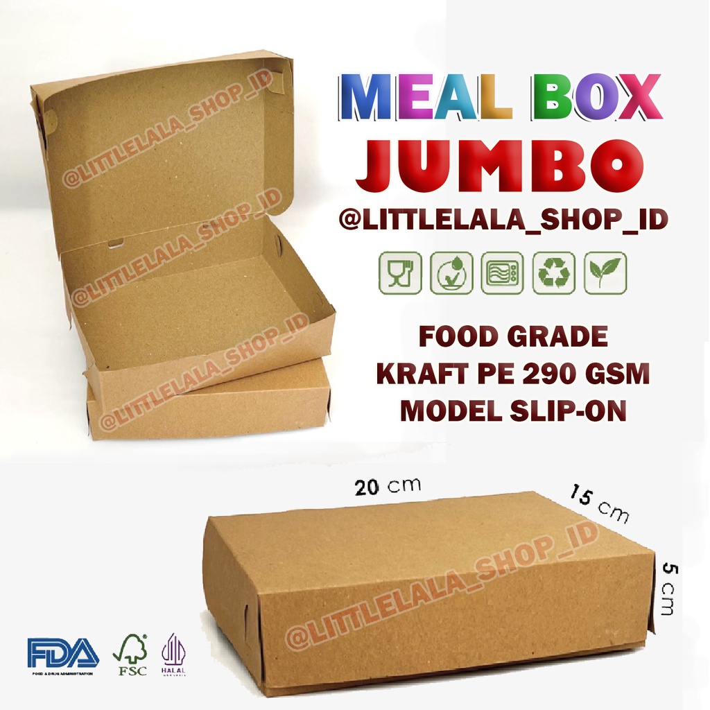 Food GRADE FOOD GRADE FOOD BOX 20cmx15cm x5cm/MEALBOX/ kraft LUNCH BOX ...