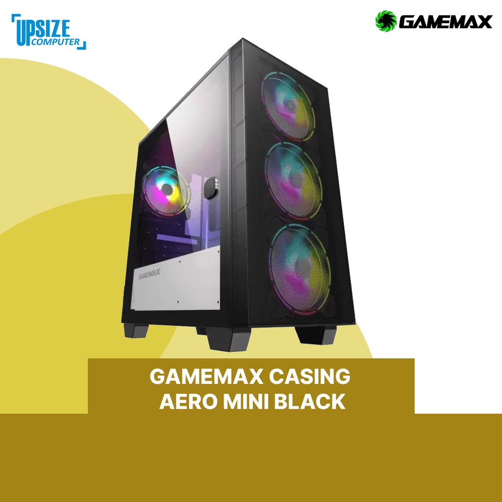 Gamemax PC Case AERO MINI BLACK Case+3 RGB FAN | Shopee Malaysia