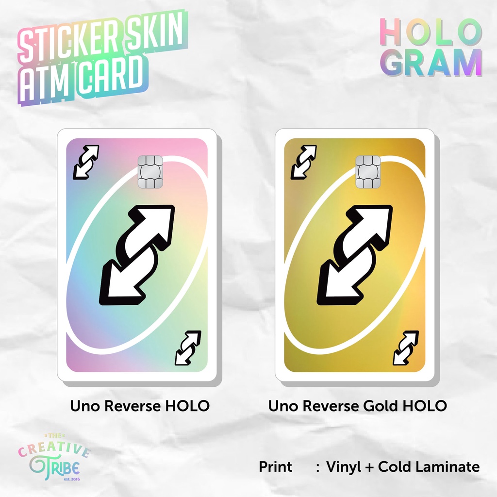 Uno Reverse HOLOGRAM - Sticker Skin Card HOLOGRAM - Vinyl ATM Debit ...
