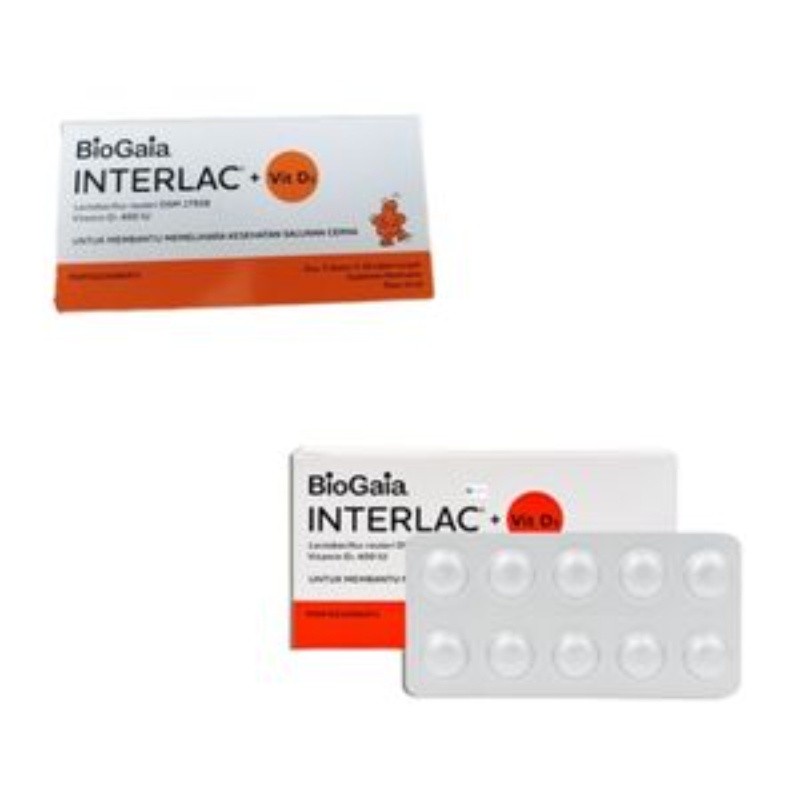 Biogaia INTERLAC + VID D3 CONTENTS 3 BLISTER (1 BLISTER 10 TABLETS ...