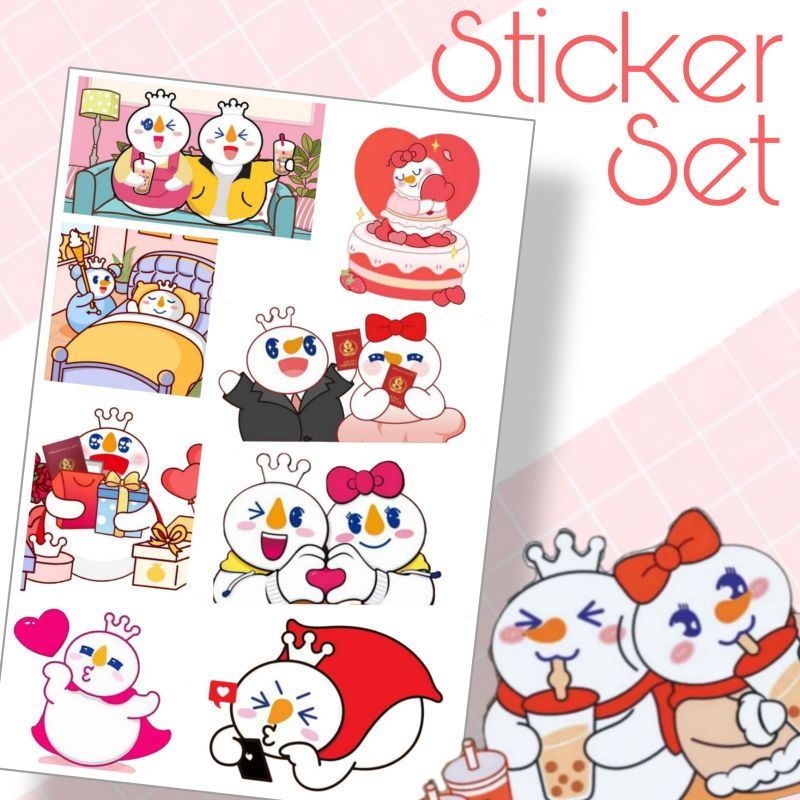 Mixue Sticker Set Mascot Mixue Ice Cream Snow Man | Shopee Malaysia