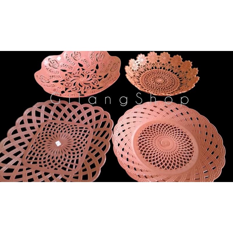 (12pcs) Plastic Woven Rattan Plate | Shopee Malaysia