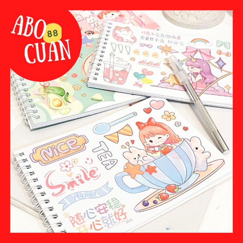 20-sheet Waterproof Sticker Book Senmu Sticker Book Creativity Cute DIY ...
