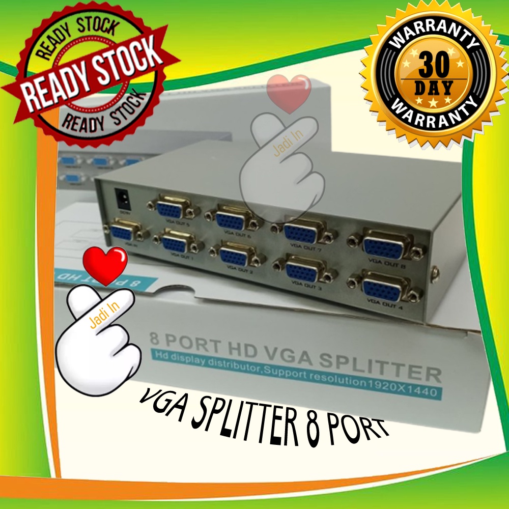 Vga SPLITTER 1 TO 8 PORT + ADAPTER / VGA SPLITTER 8 PORT | Shopee Malaysia