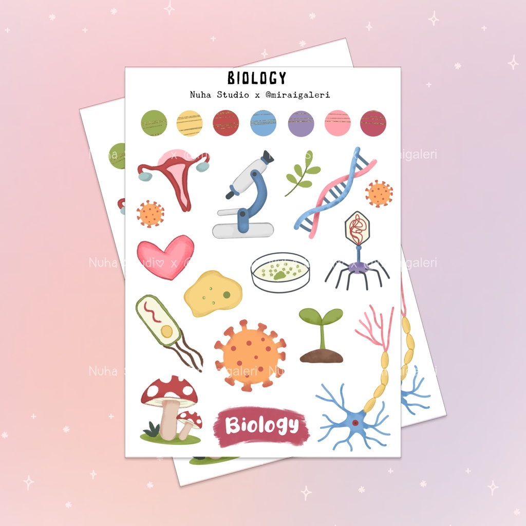 Sticker by miraigaleri | Biology Subject Biology Lesson Microscope ...